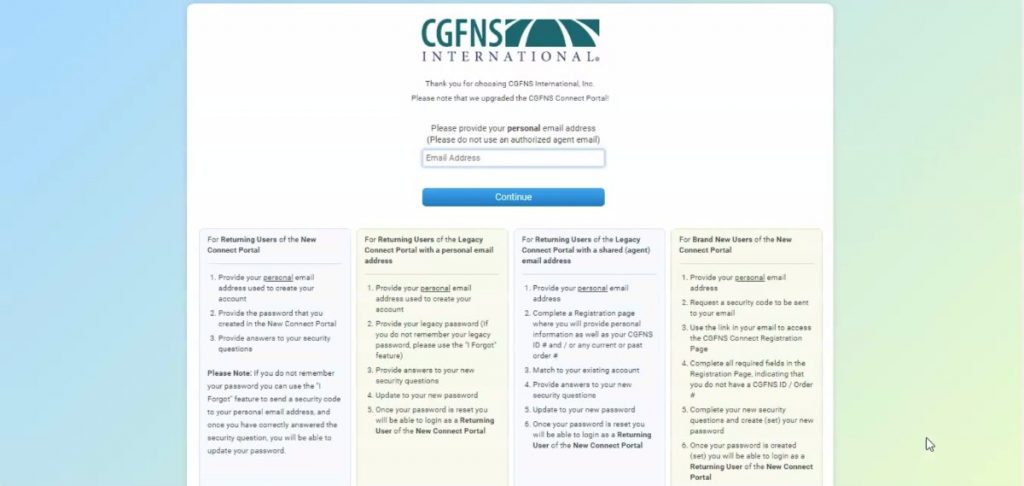 Tutorial: CGFNS Connect Returning User Registration Guide - CGFNS ...