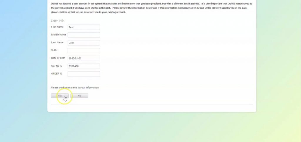 Tutorial: CGFNS Connect Returning Shared User Registration Guide - CGFNS International, Inc.