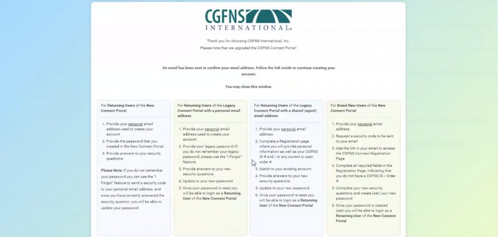 Tutorial: CGFNS Connect Returning Shared User Registration Guide ...